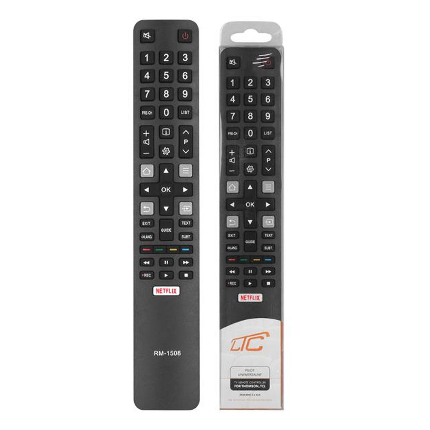 Pilot TV LCD Thomson, TCL RM-L1508 + (RC802N, RC3000) smart + Netflix | centrumelektroniki.pl